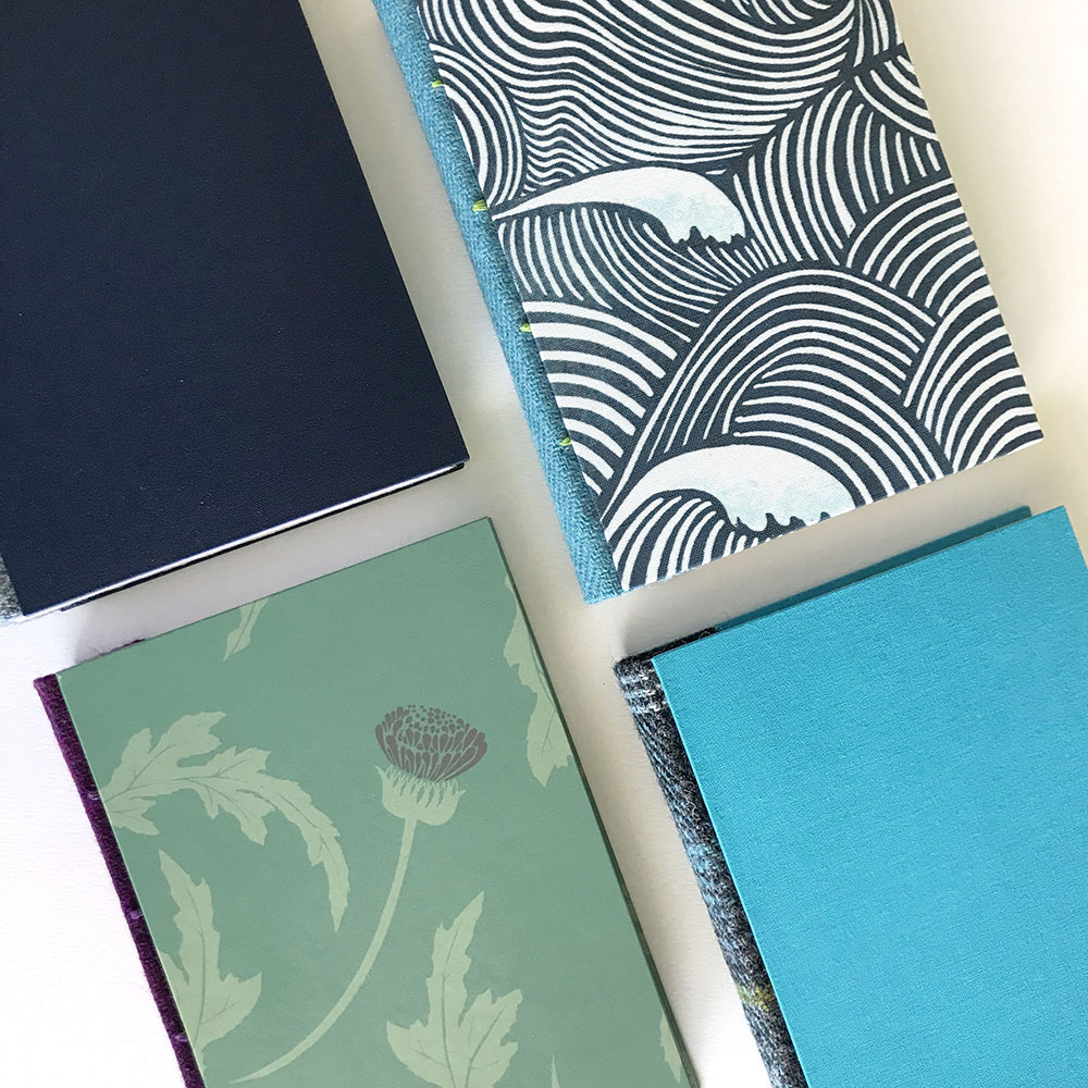 Tweed spine blank books - Baile Mòr Books